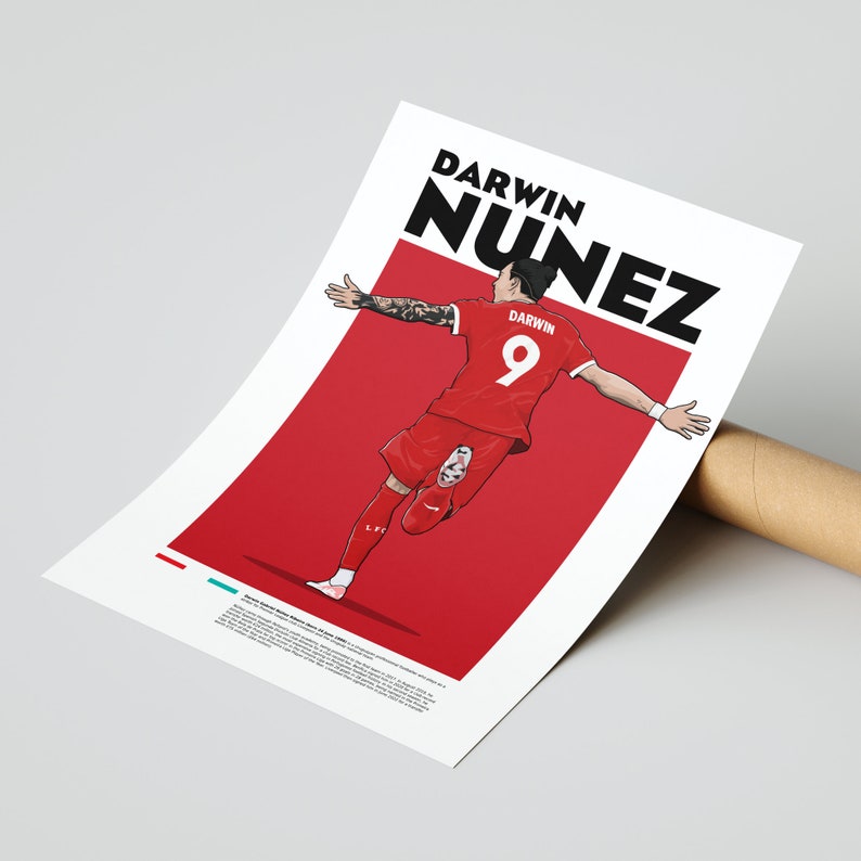 Darwin Nunez Liverpool Football Player Print Gift Present Birthday Wall ...