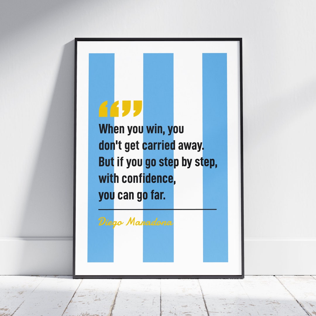 Inspirational Motivational Football Quote Print Diego - Etsy