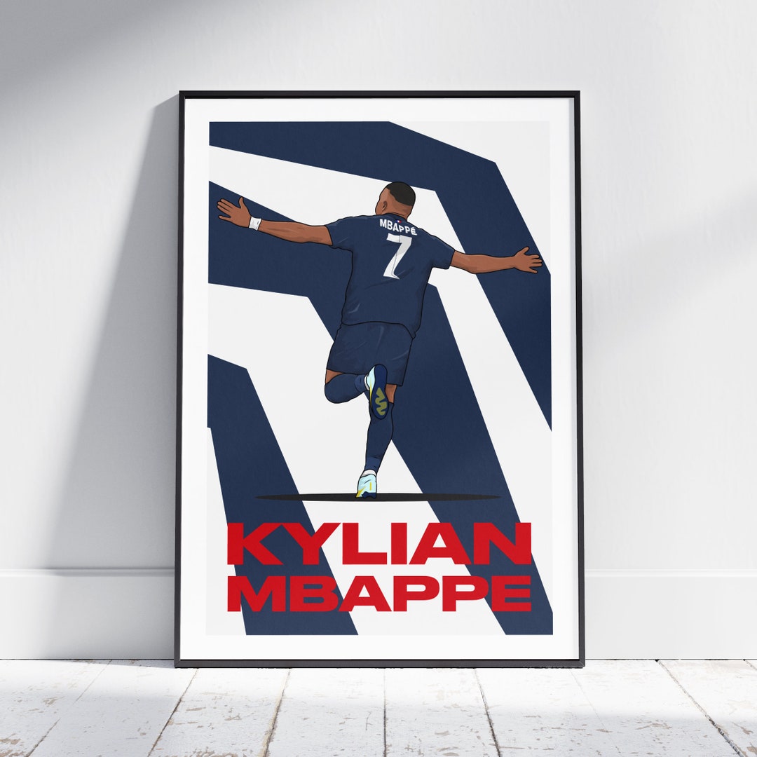 Kylian Mbappe Football Player Portrait Print PSG Gift - Etsy
