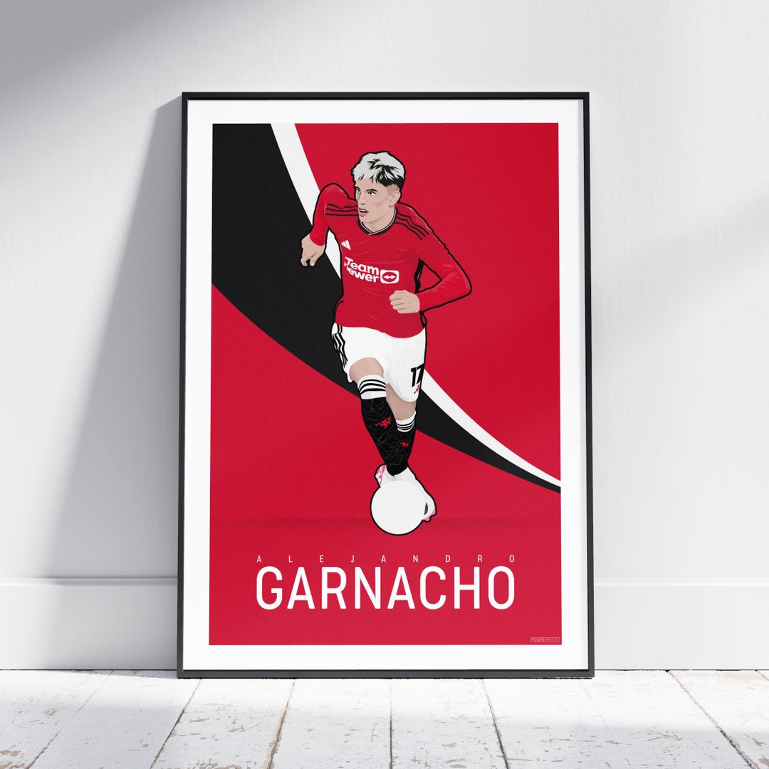 Garnacho Man United Football Player Print Gift Present Birthday Wall ...