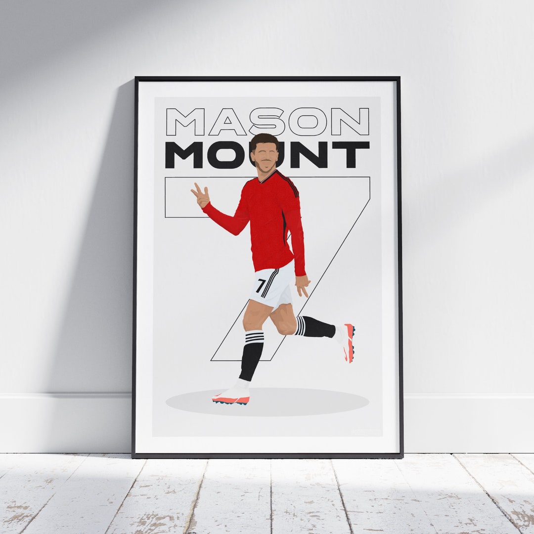 Mason Mount Portrait Manchester United Football Player Print Gift ...