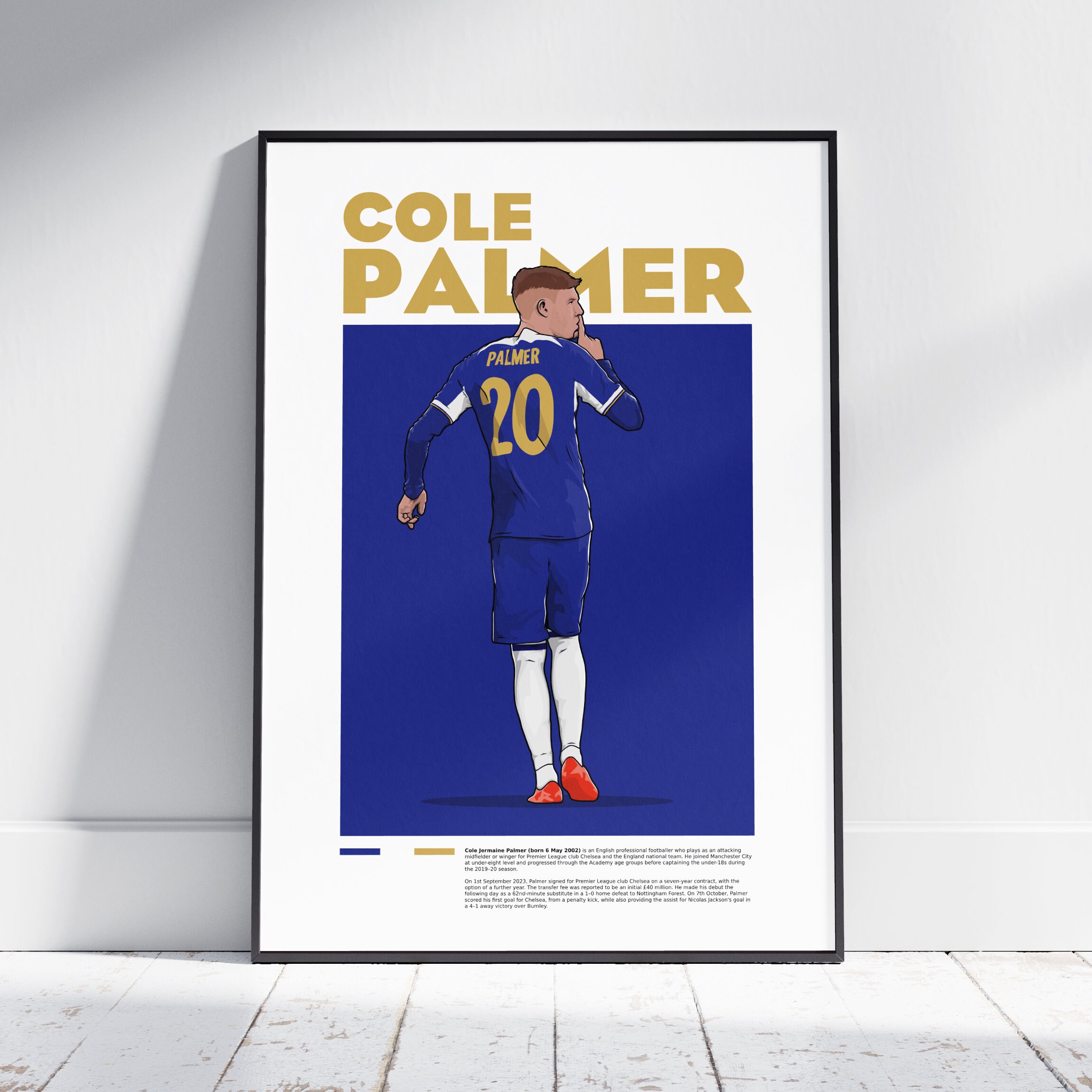 Cole Palmer Football Player Portrait Print Gift Present Birthday Wall ...