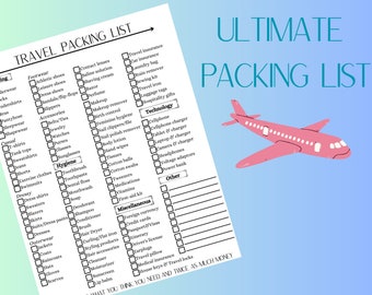 Ultimate Travel Packing List Printable - Etsy