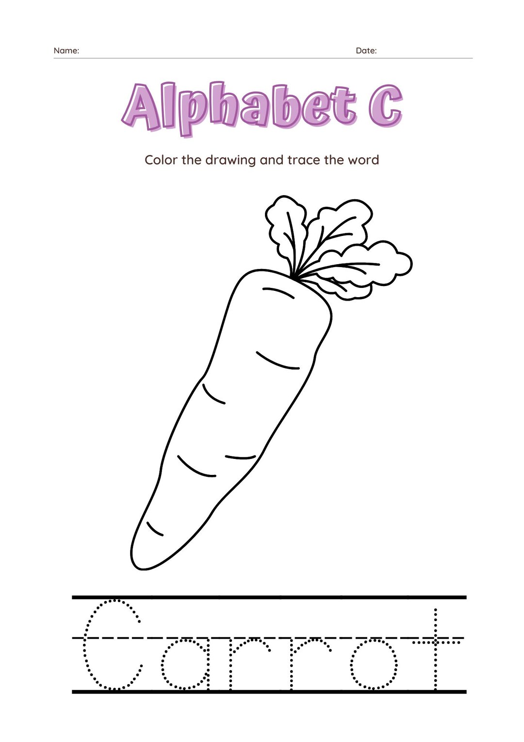 A to Z Alphabet Coloring Pages for Kids – Printable Educational ...
