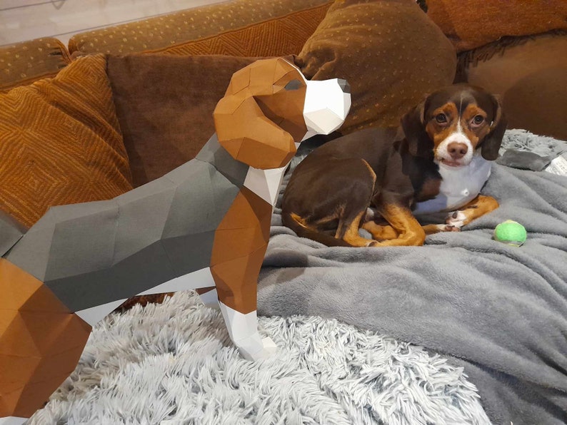 Papercraft Beagle 3D Pattern for Cricut and Cutting Machines Create ...