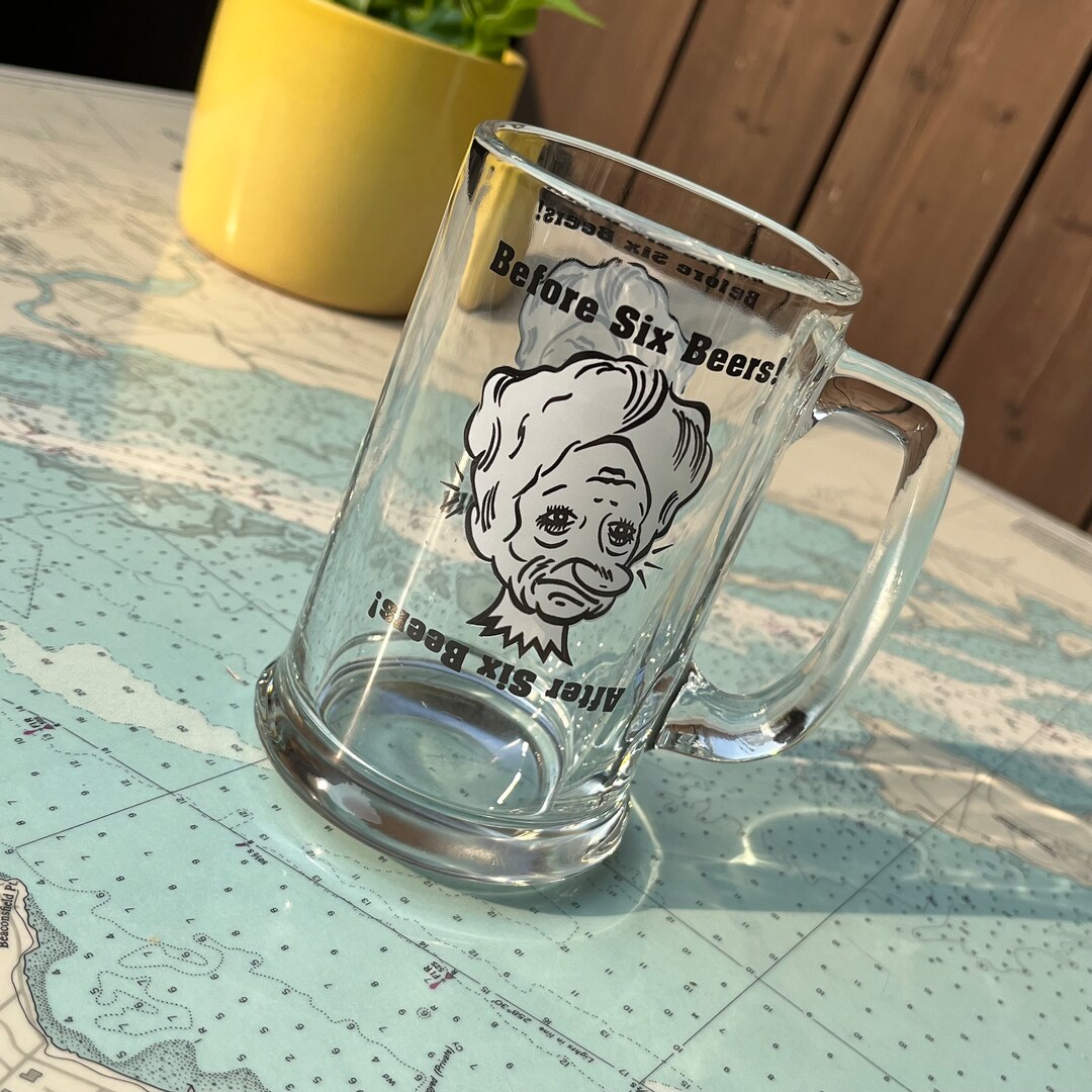 Vintage Graphic Before / After 6 Beers Glass Mug - Etsy