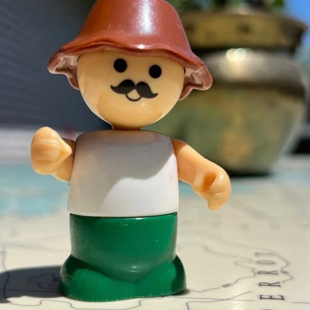 Vintage Posable Little People Man With Moustache & Hat - Etsy