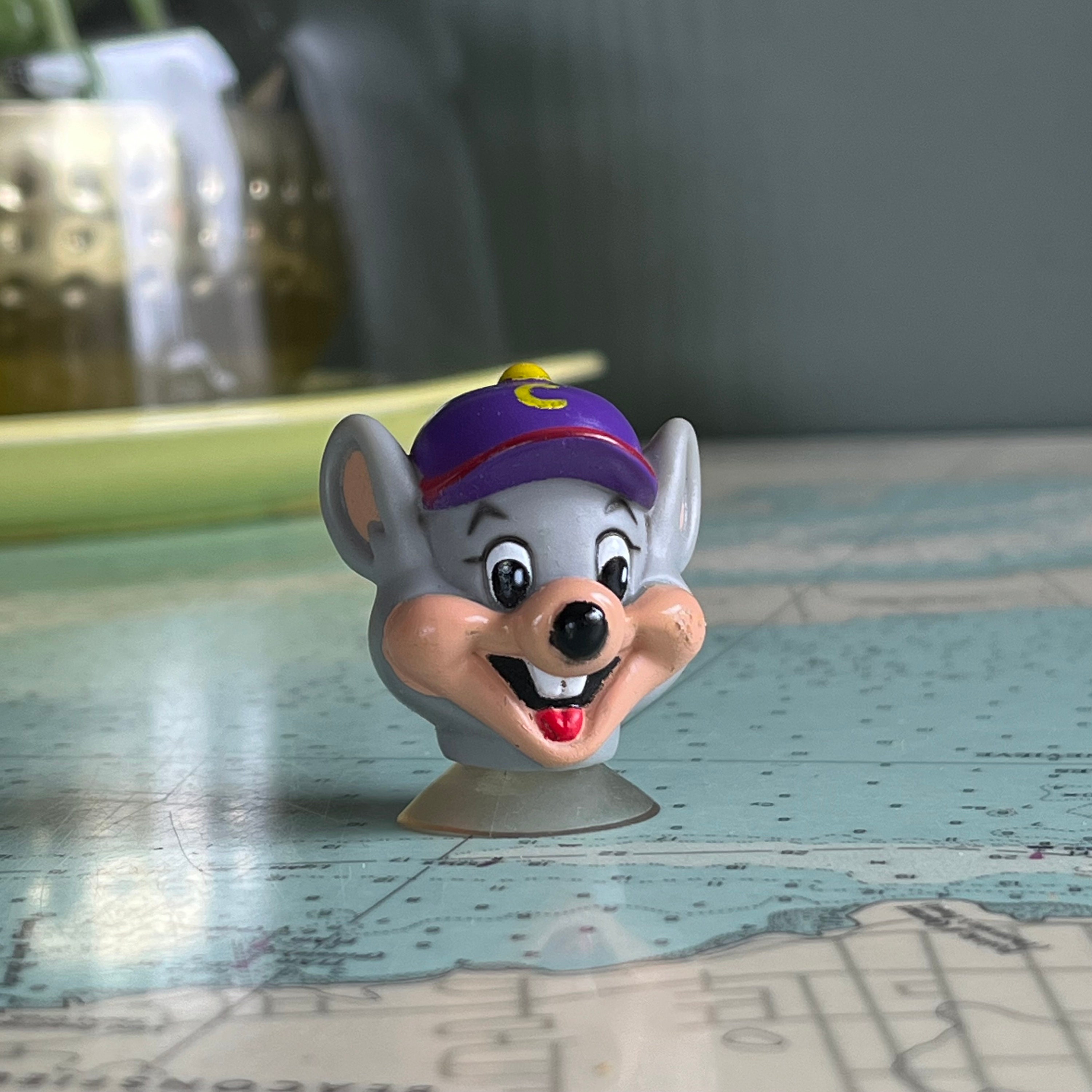 Vintage Chuck E Cheese Cartoon Head Suction Cup - Etsy