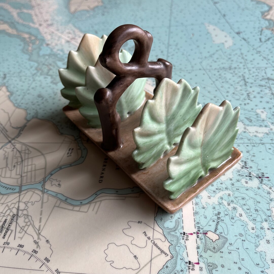 Vintage Ceramic Leaf Toast Rack - Etsy