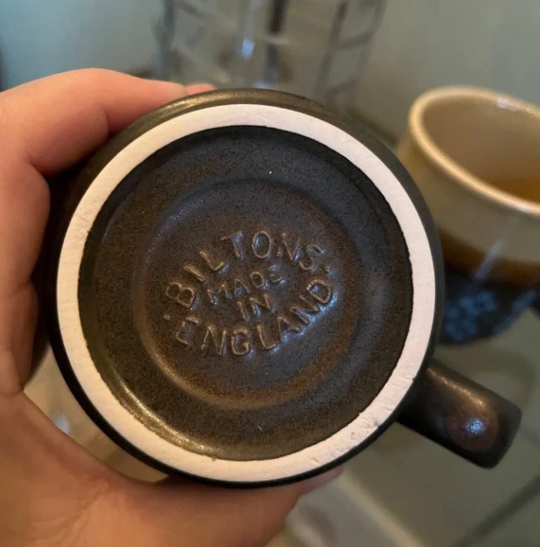 Vintage Biltons Stoneware Mugs With Retro Blue Flowers - Etsy