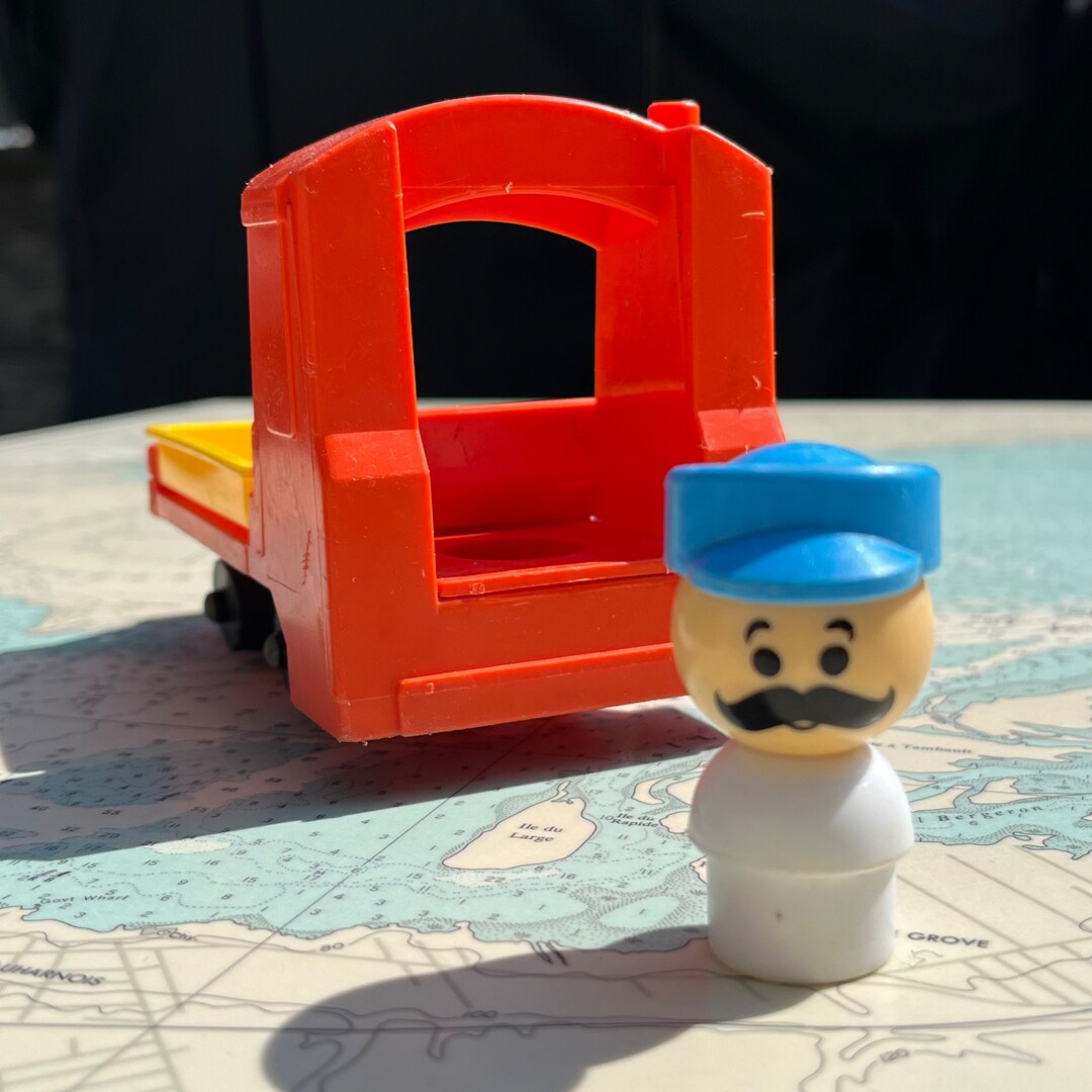 Vintage 70s Fisher Price Lift N Load Flatbed Train Car and Conductor - Etsy