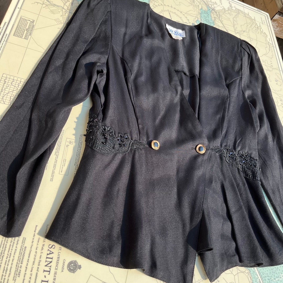 Vintage 80s Panache Embellished Waist Blazer - Etsy
