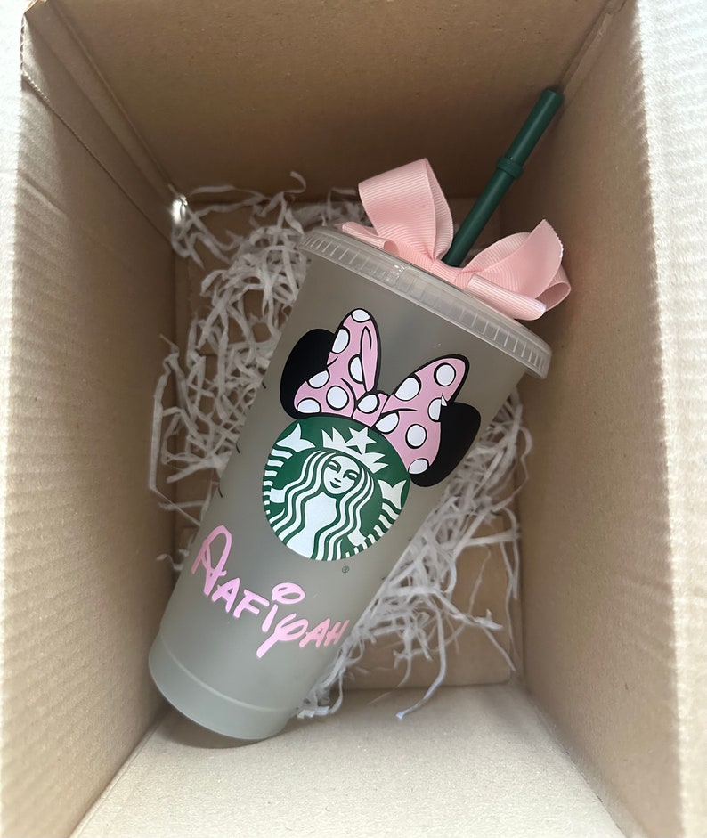 Minnie Mouse Disney Themed Starbucks Cup With Bow or Without Bow - Etsy