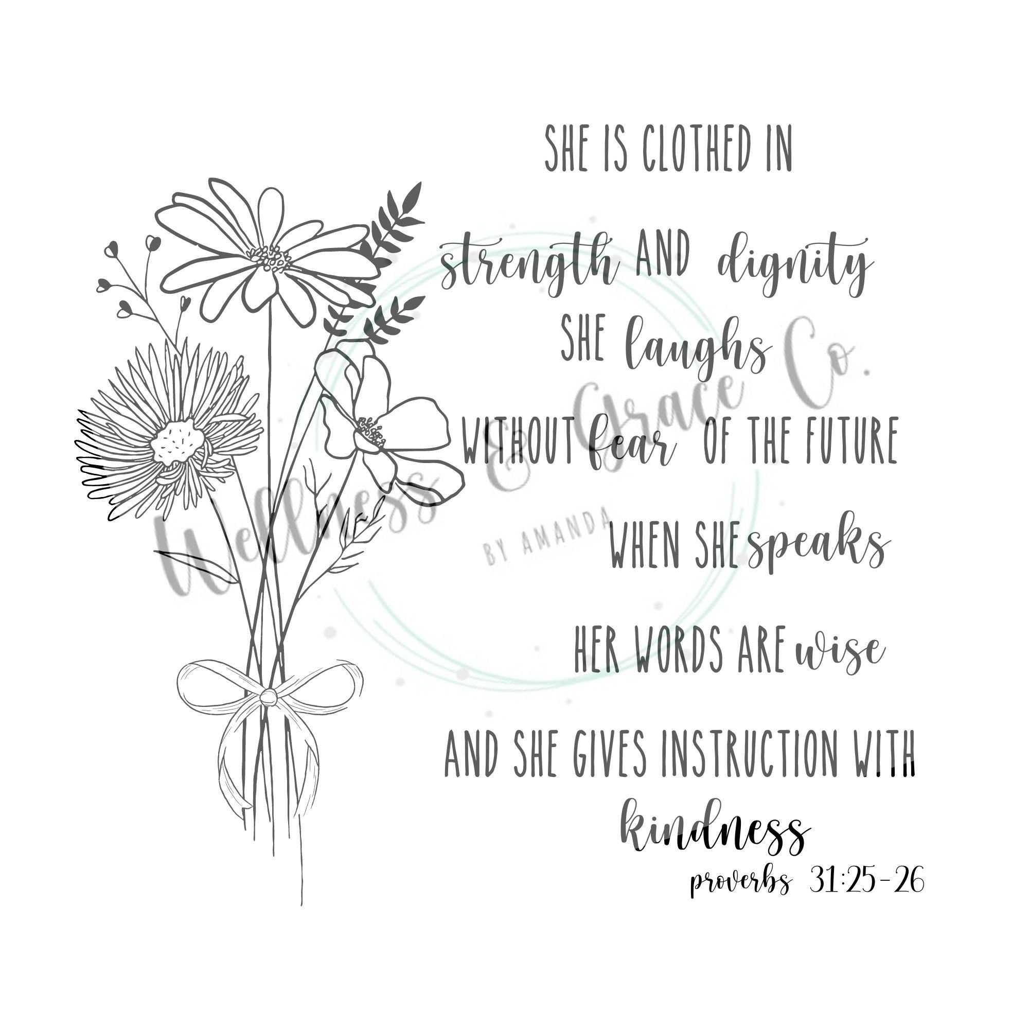 Proverbs 31:25-26 Wall Art - Etsy