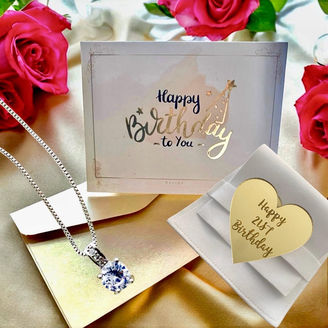 Birthday Gift for 21st Girl Necklace , Sterling Silver Necklace 21st ...