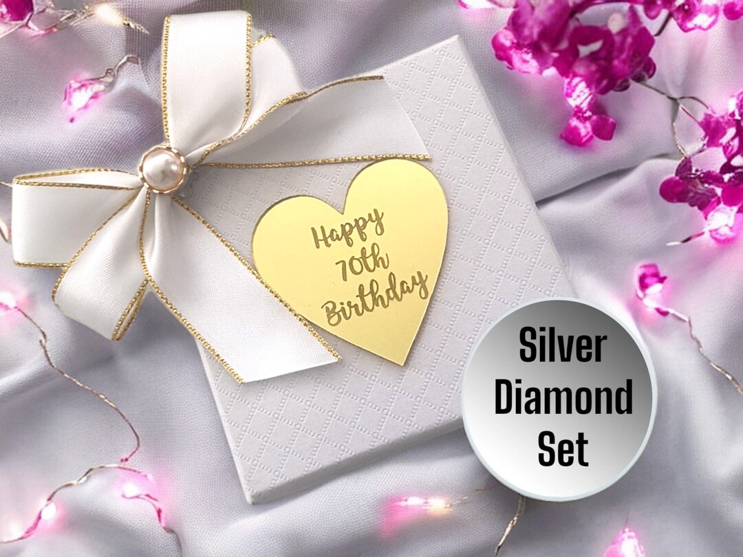 Sterling Silver Diamond Jewellery for 70th Birthday, Jewellery Gift for ...