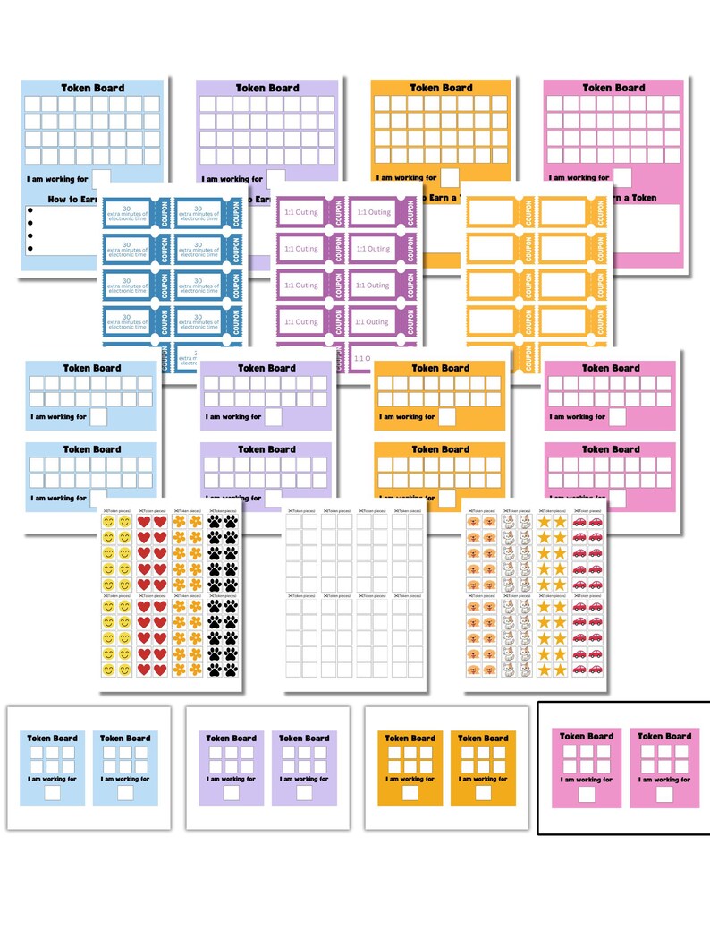 Printable Token Economy System: Behavior Chart, Reward System (digital ...