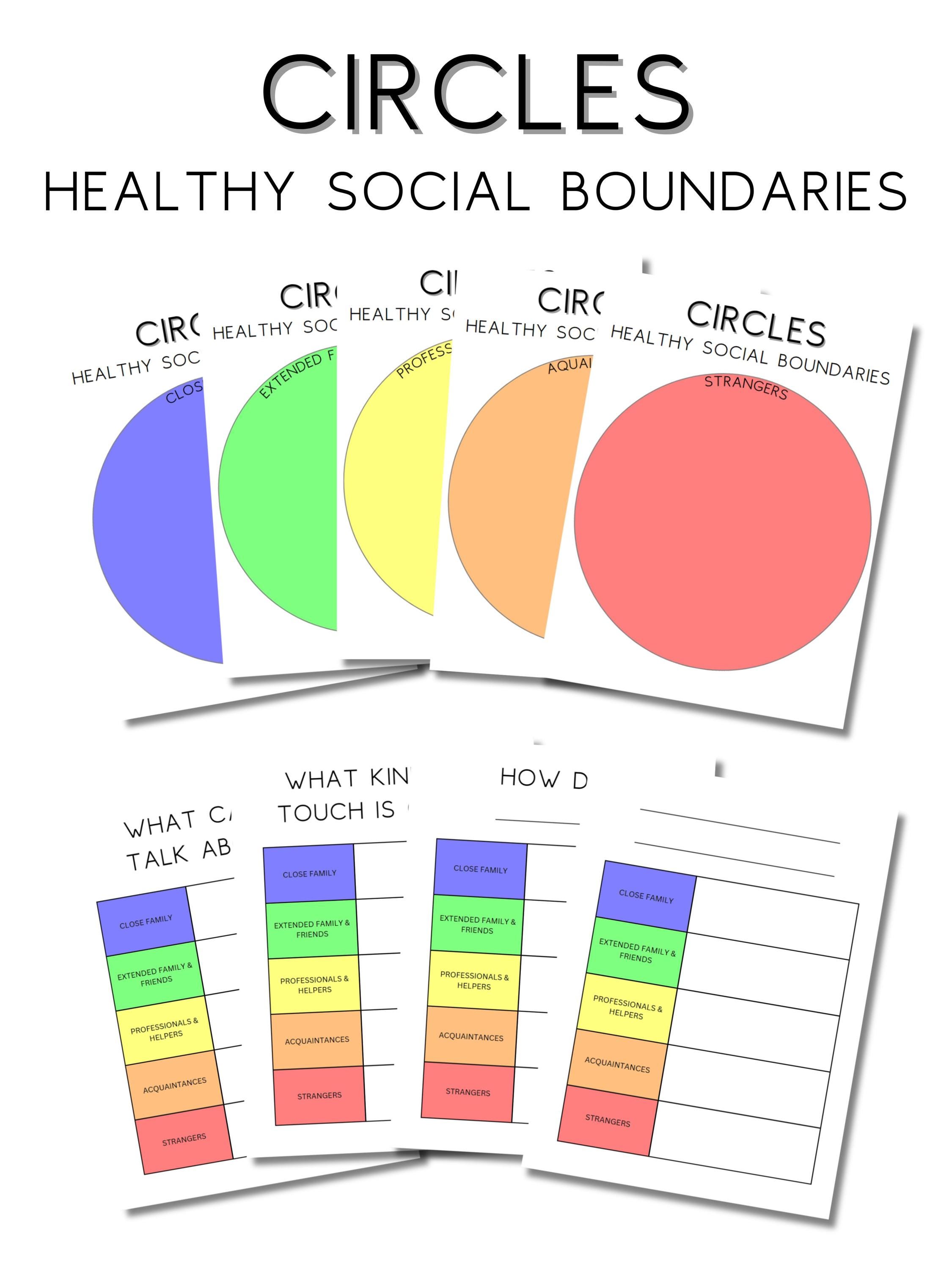 Circles Boundaries Worksheet - Etsy