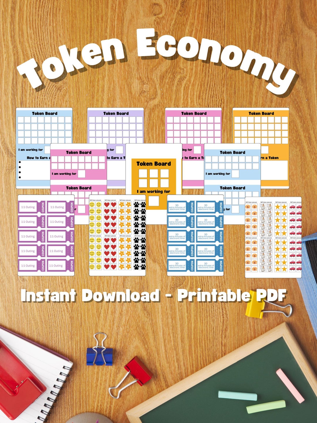 Printable Token Economy System: Behavior Chart, Reward System (digital ...