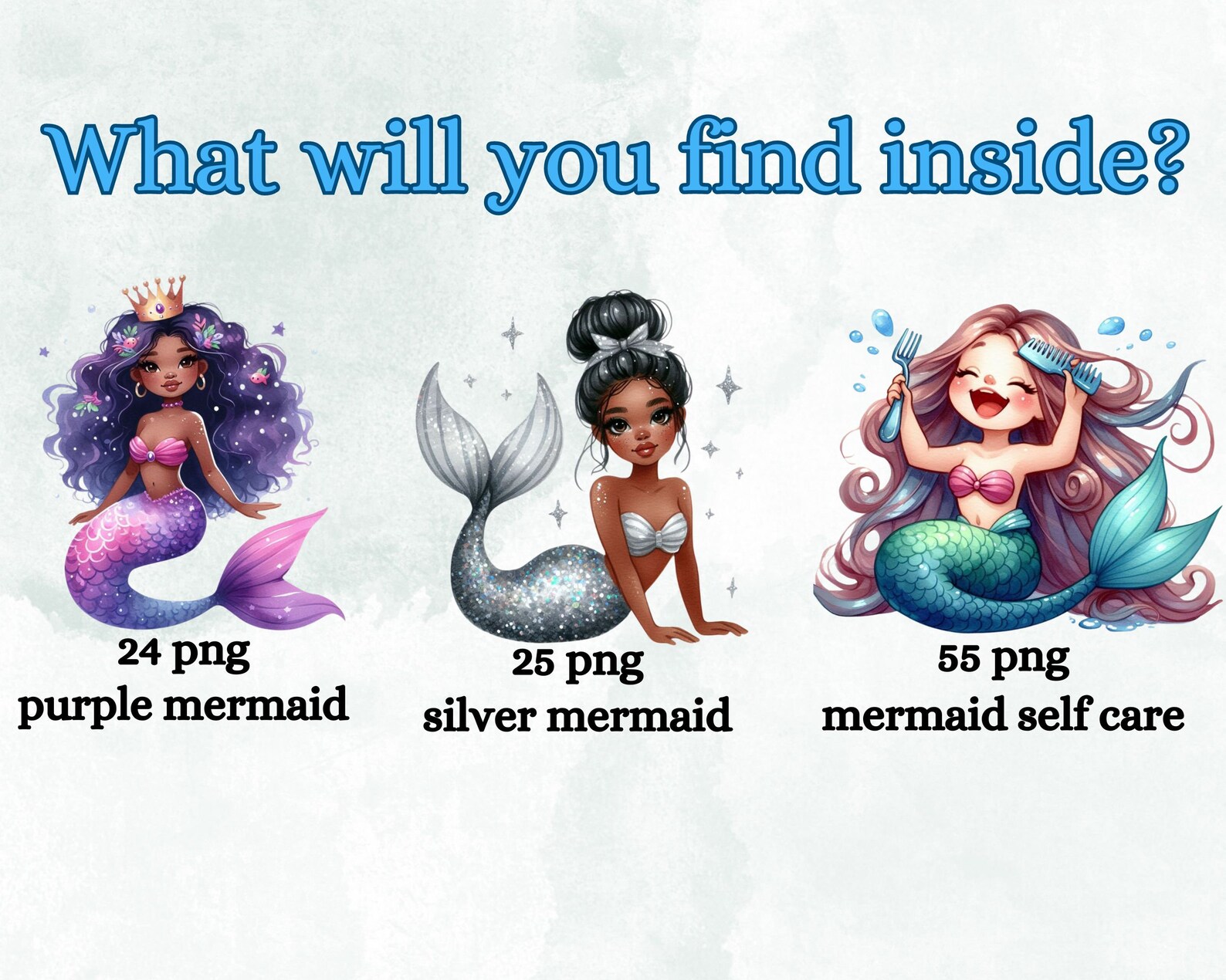300 Mermaid Clipart | Big Bundle, Magical Sea, Sea Life, Pink Sea Life ...