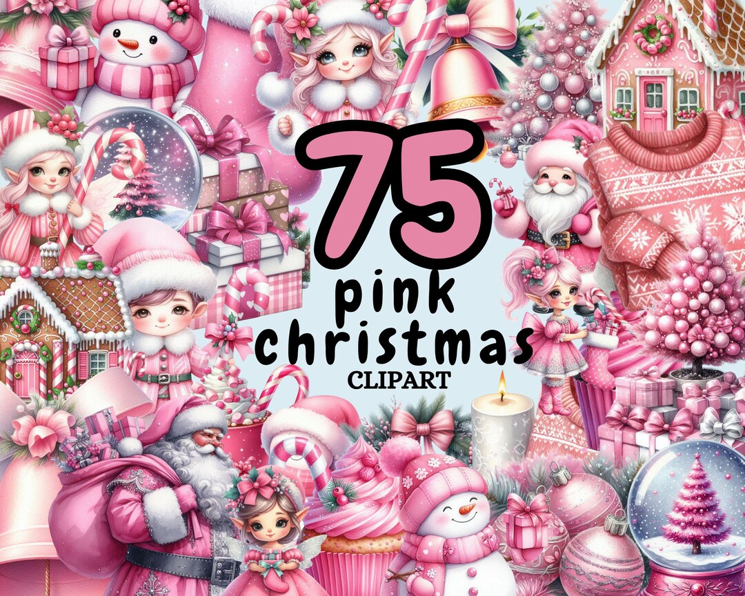 75 Pink Christmas Clipart, Cozy Season, Pink Clipart, Christmas Tree ...