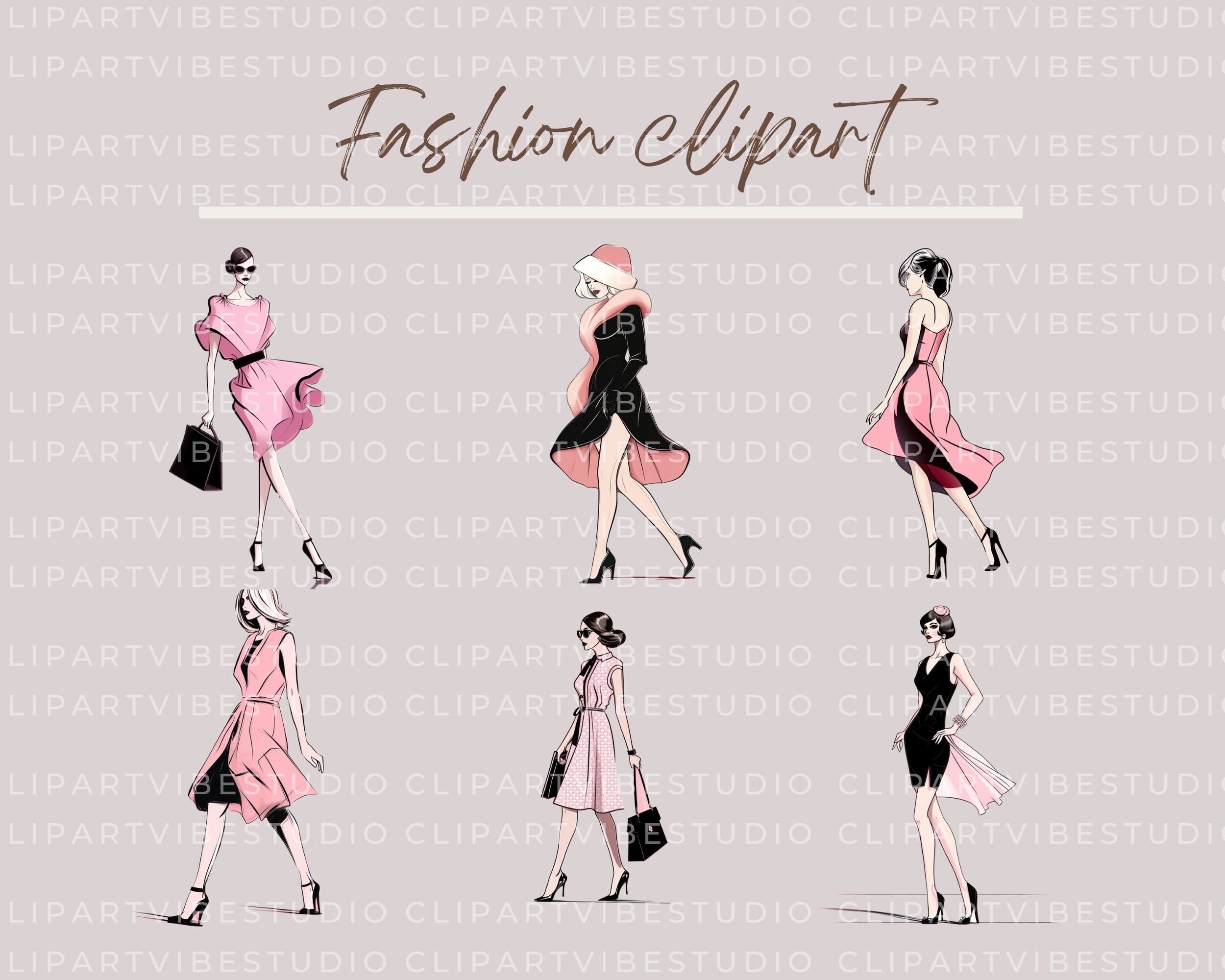 27 Fashion Girl Clipart Chic Girl Clipart Bundle,girl,bag,shoes Clipart ...