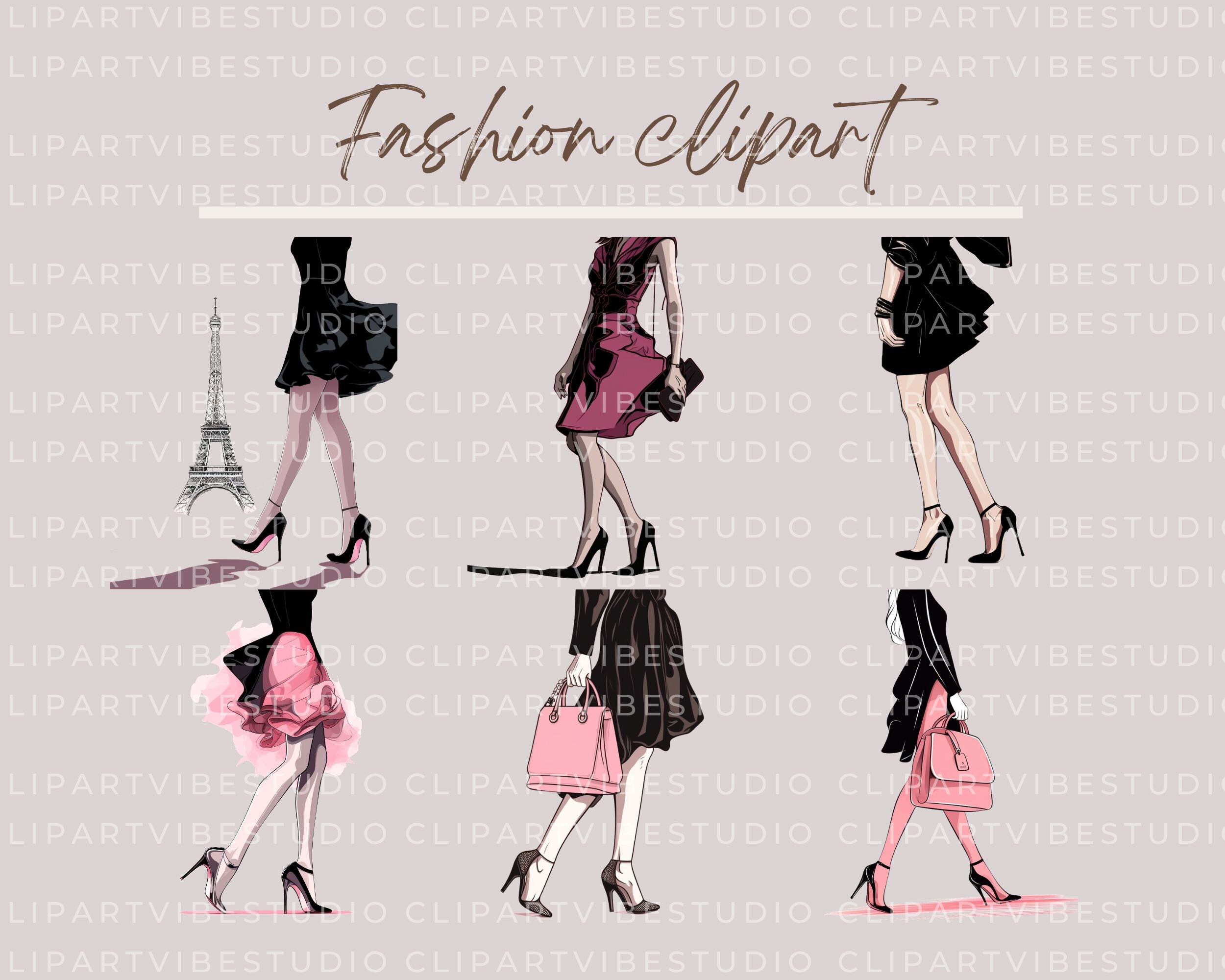 27 Fashion Girl Clipart Chic Girl Clipart Bundle,girl,bag,shoes Clipart ...