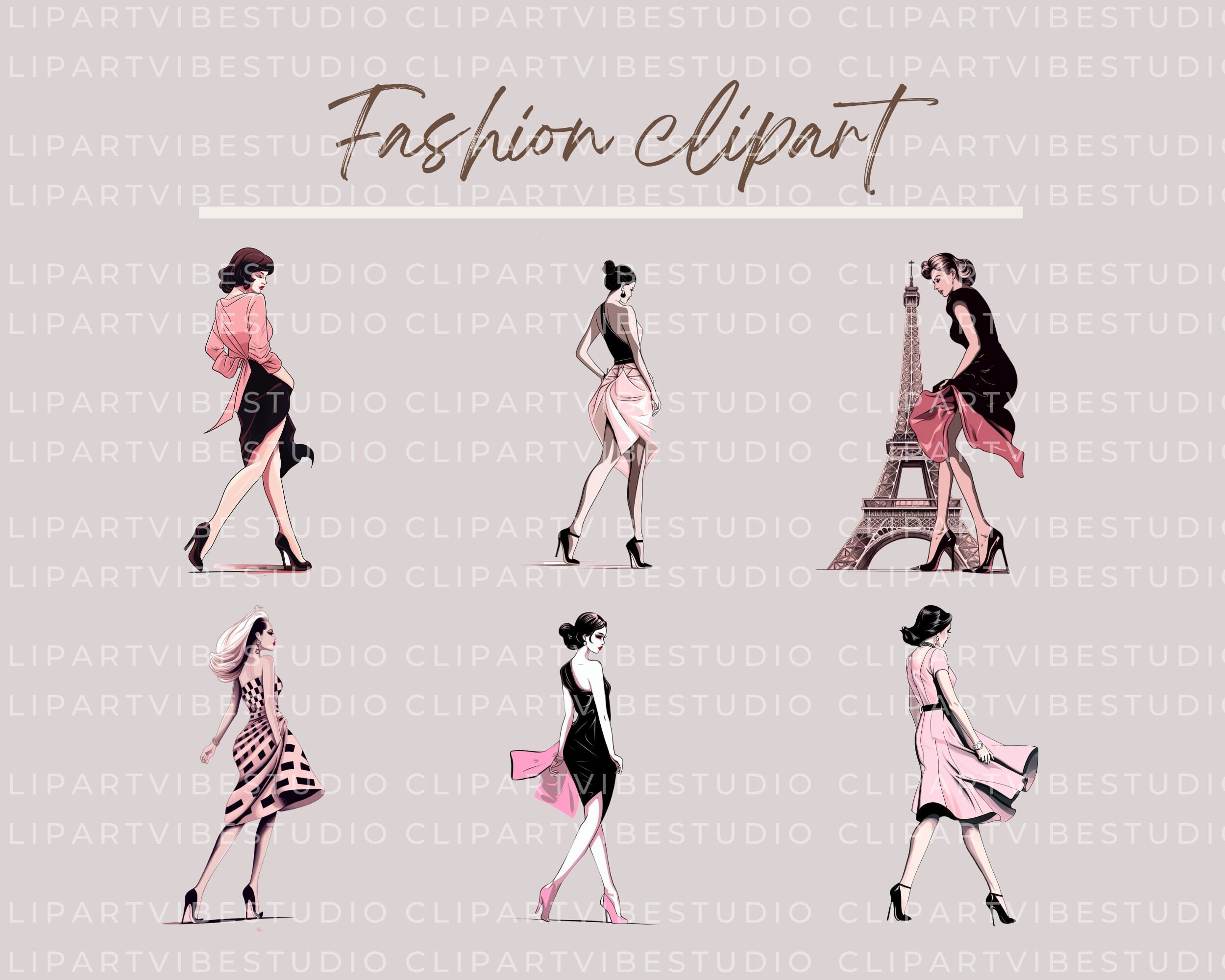 27 Fashion Girl Clipart Chic Girl Clipart Bundle,girl,bag,shoes Clipart ...