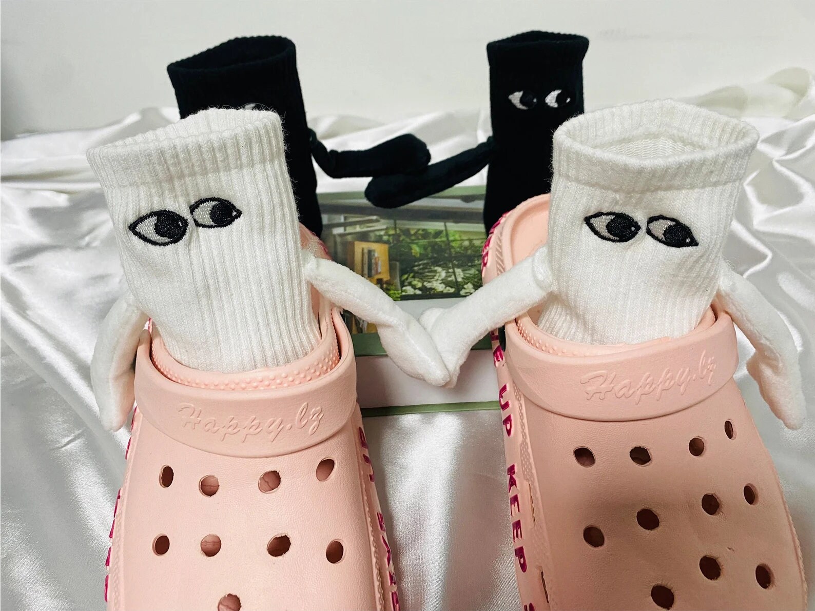 Hand Knitted Magnetic Holding Hand Socks Funny Couple Socks - Etsy