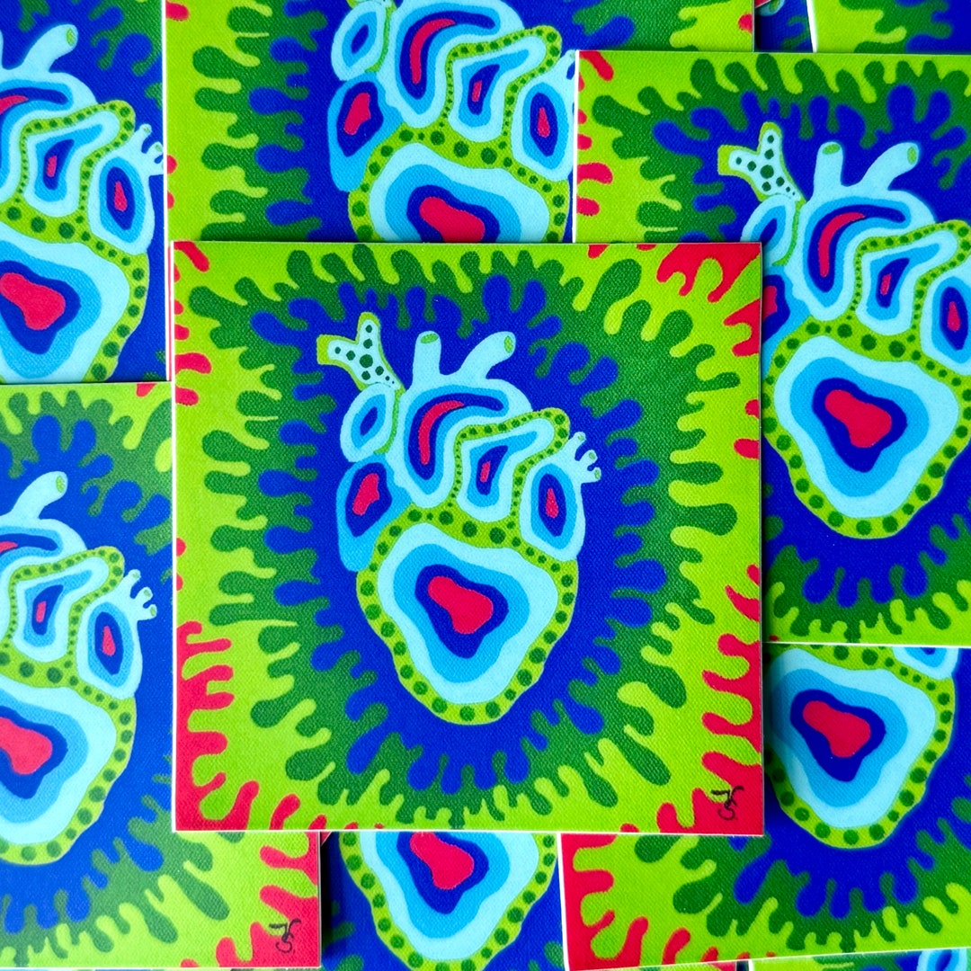 Pop Heart Sticker (inverted Colors) - Etsy