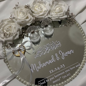 Customized Nikkah Plate, Personalized Mirror Wedding Plate, Unique Gift ...