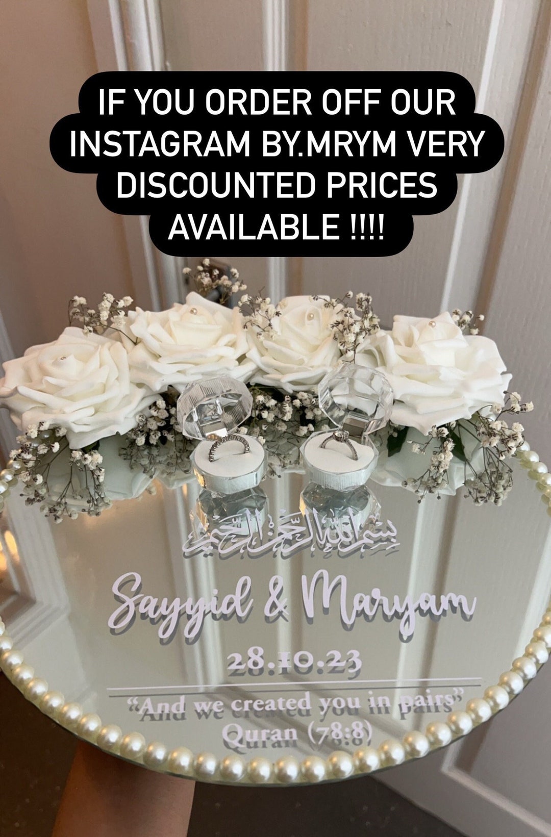 Customized Nikkah Plate, Personalized Mirror Wedding Plate, Unique Gift ...