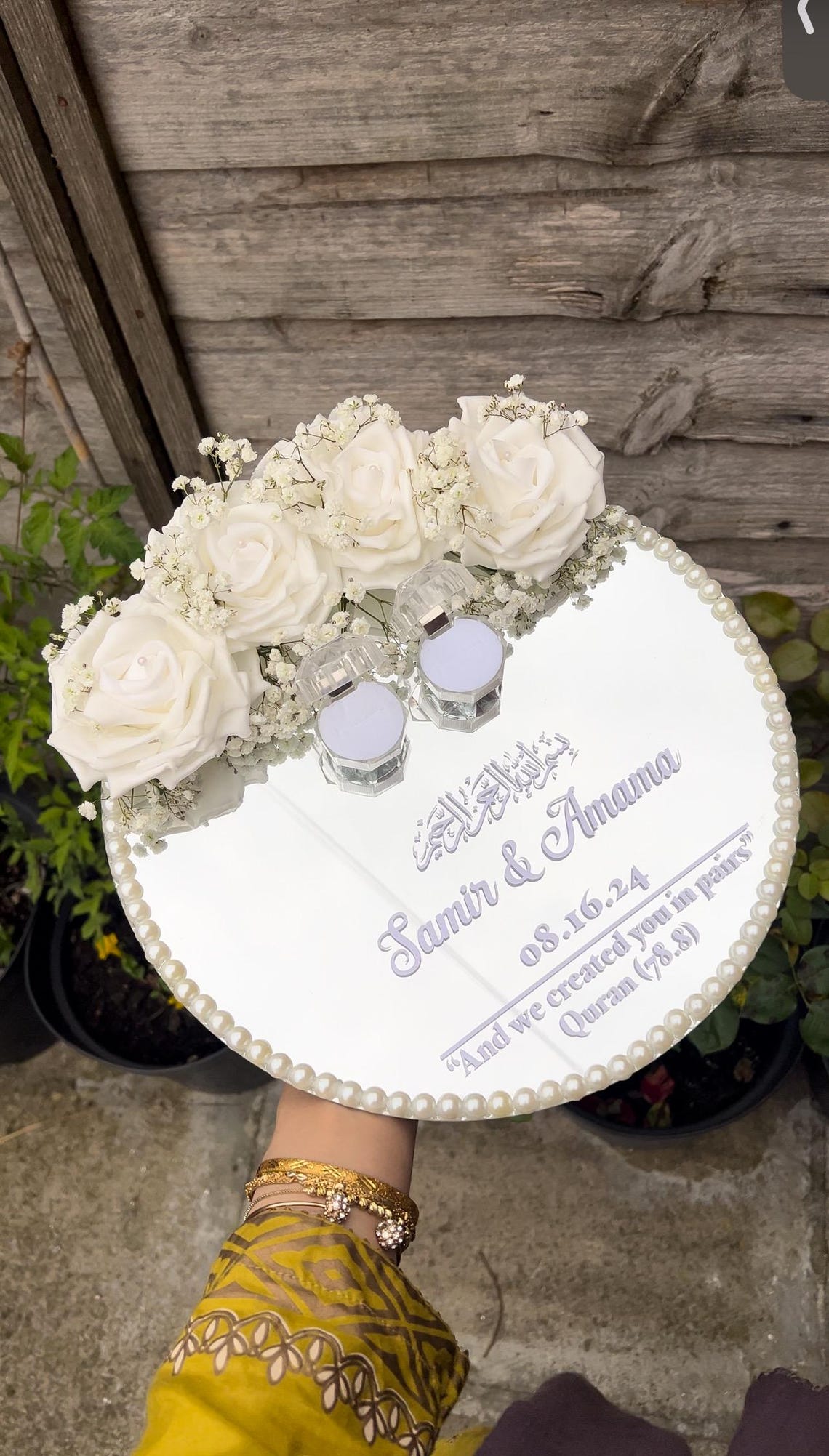 Customized Nikkah Plate, Personalized Mirror Wedding Plate, Unique Gift ...