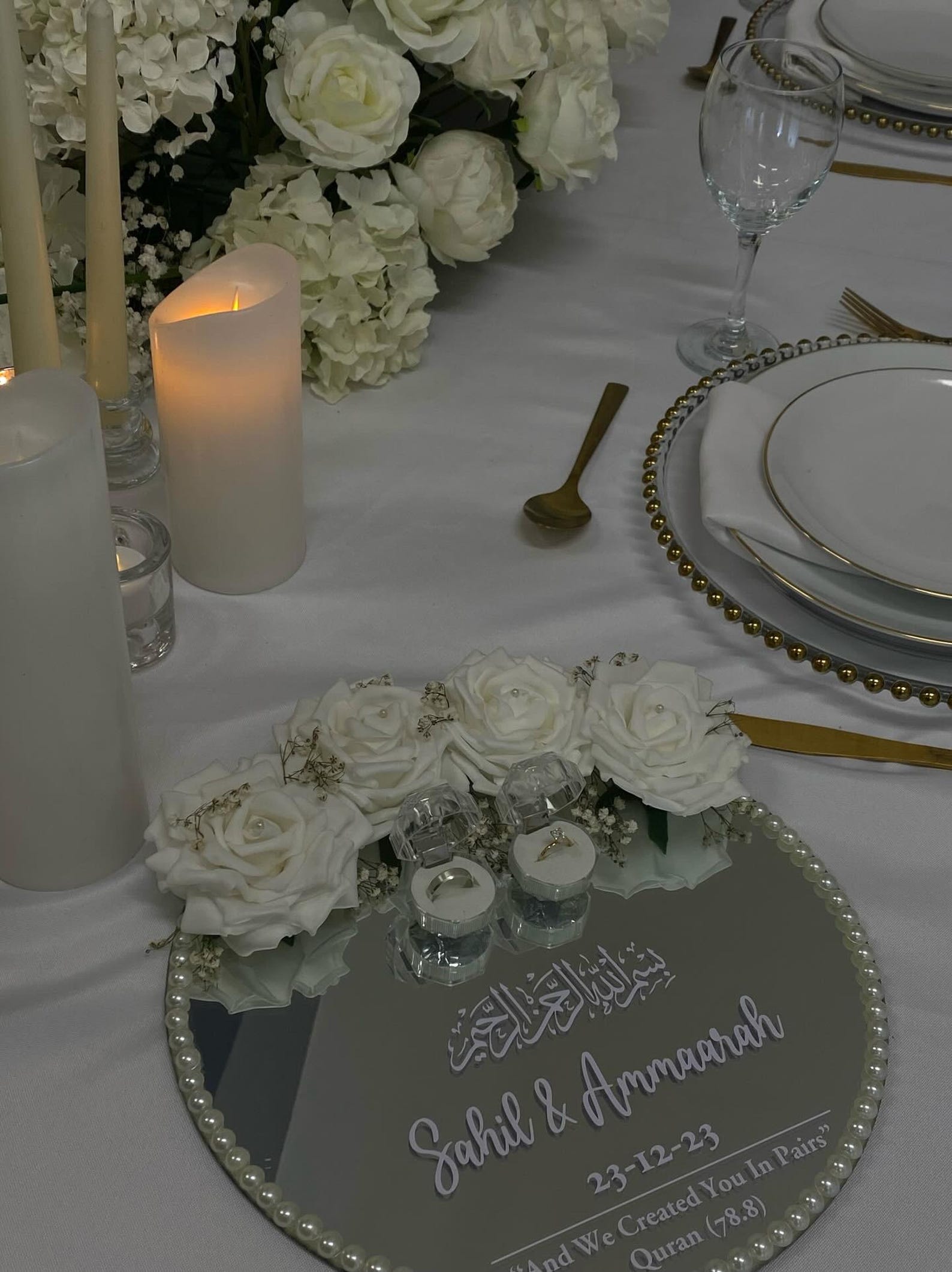 Customized Nikkah Plate, Personalized Mirror Wedding Plate, Unique Gift ...