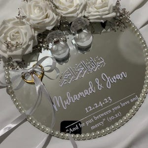 Customized Nikkah Plate, Personalized Mirror Wedding Plate, Unique Gift ...