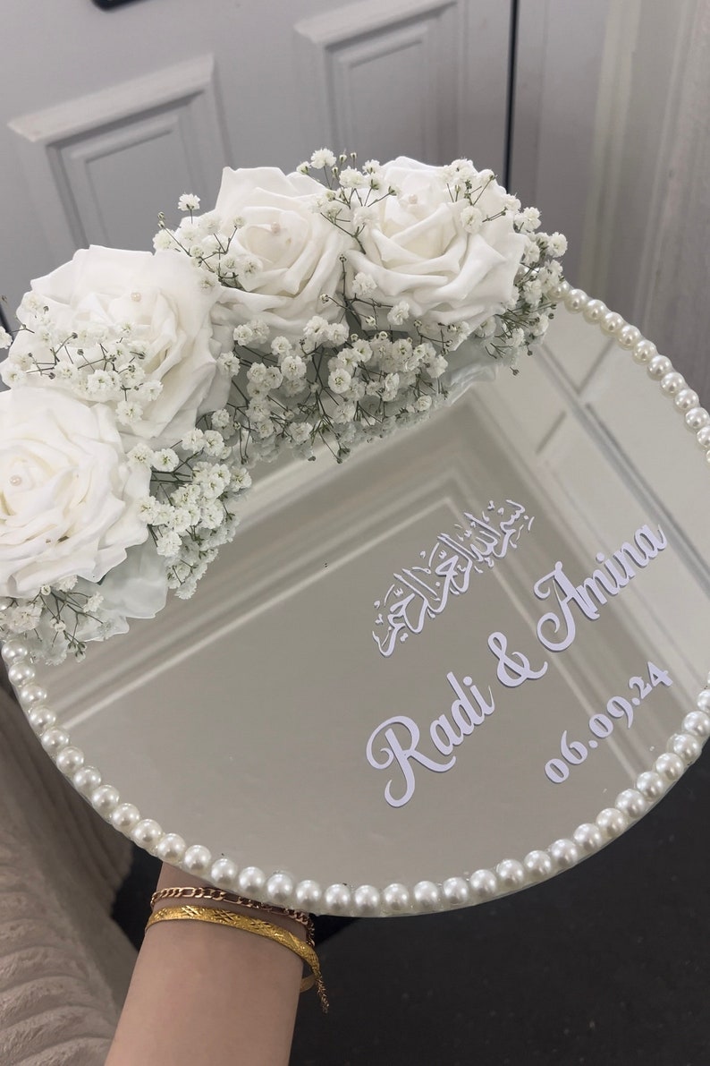 Ring Plate Customized Nikkah Plate, Personalized Mirror Wedding Plate ...