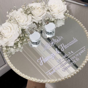 Ring Plate Customized Nikkah Plate, Personalized Mirror Wedding Plate ...