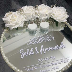 Customized Nikkah Plate, Personalized Mirror Wedding Plate, Unique Gift ...