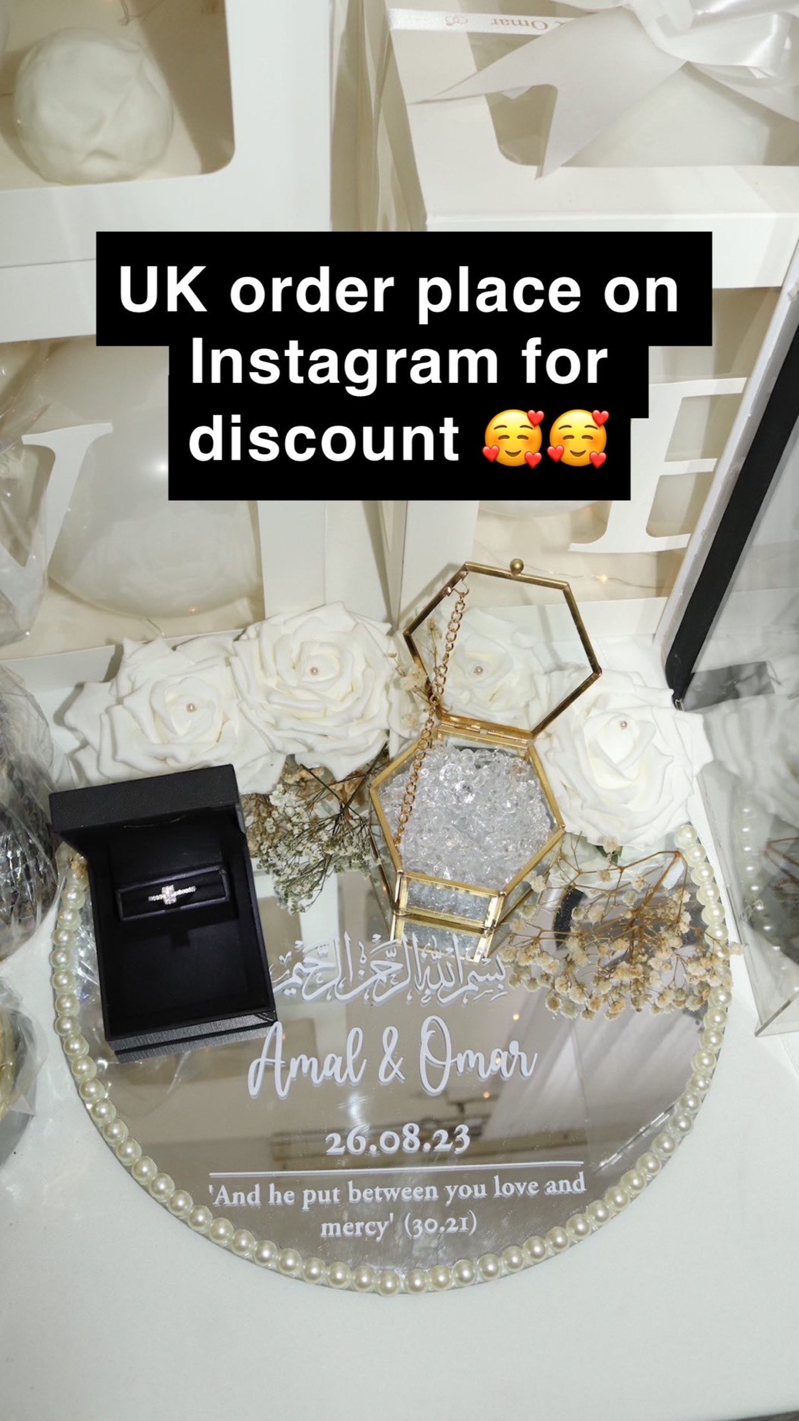 Ring Plate Customized Nikkah Plate, Personalized Mirror Wedding Plate ...