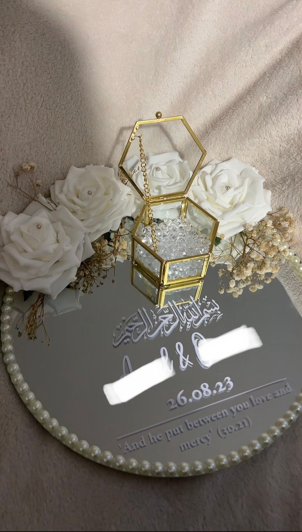 Customized Nikkah Plate, Personalized Mirror Wedding Plate, Unique Gift ...