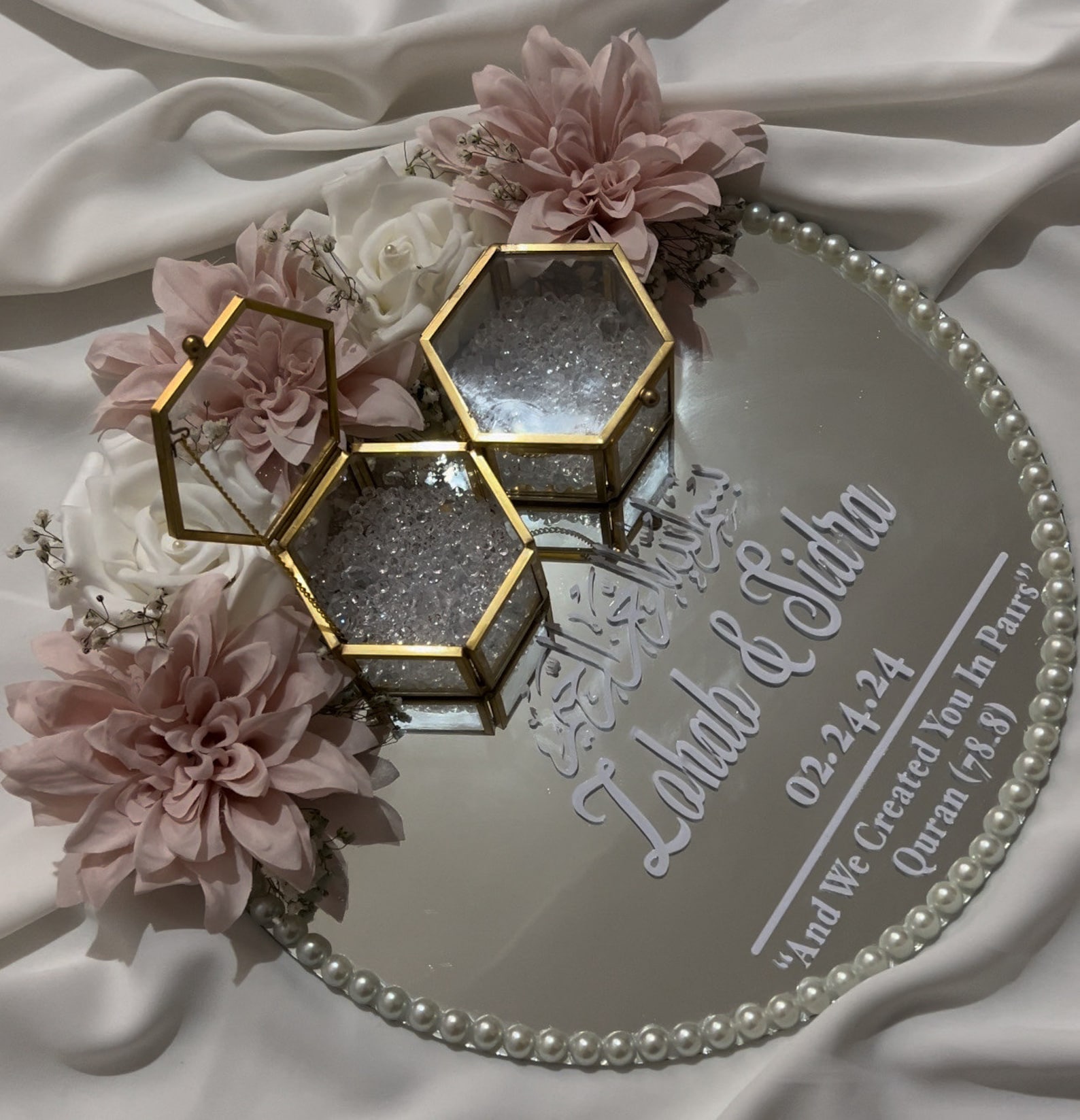 Customized Nikkah Plate, Personalized Mirror Wedding Plate, Unique Gift ...