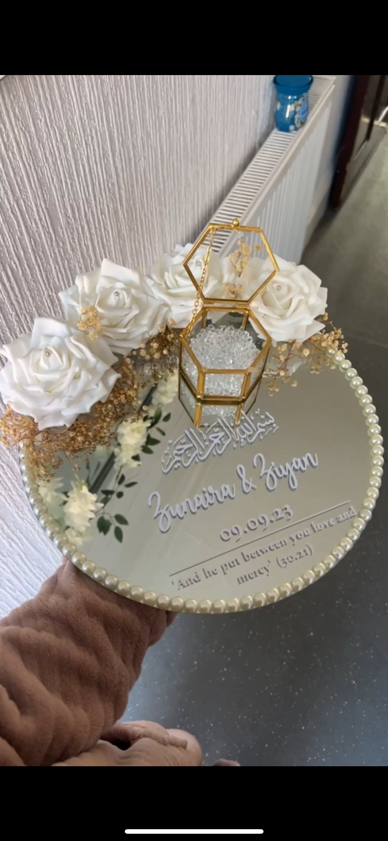 Customized Nikkah Plate, Personalized Mirror Wedding Plate, Unique Gift ...