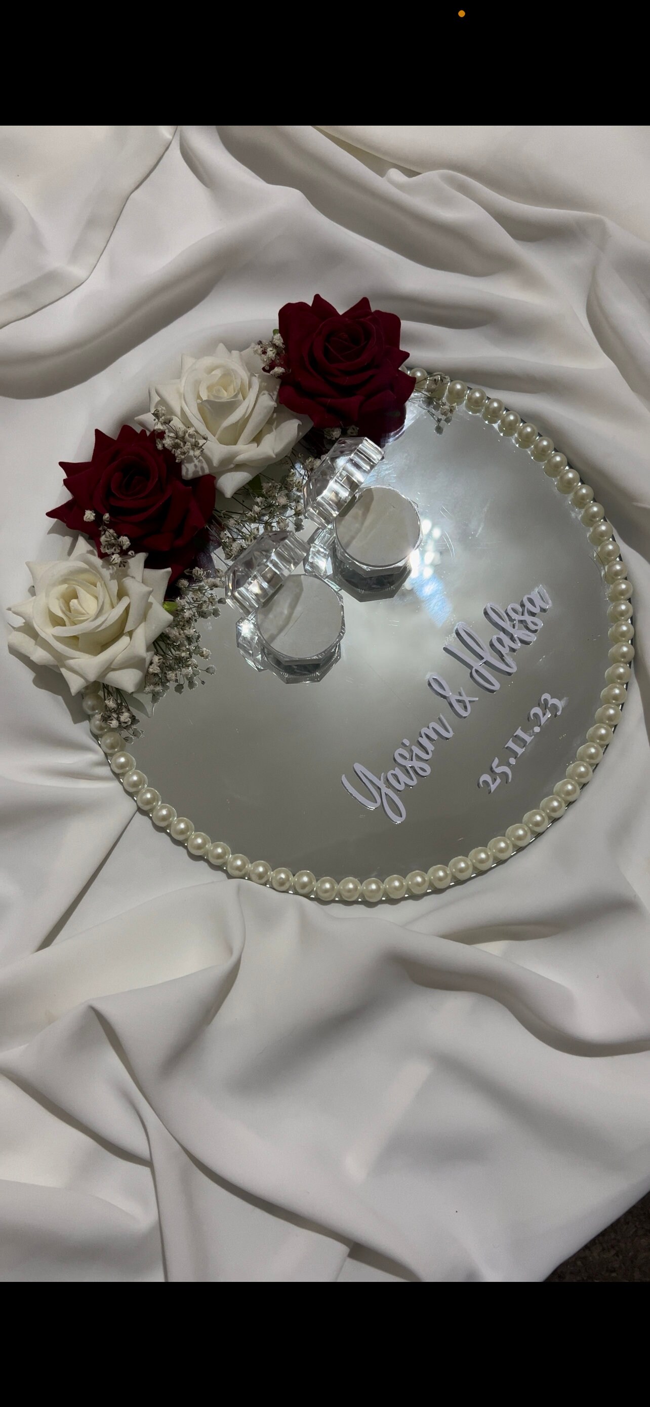 Ring Plate Customized Nikkah Plate, Personalized Mirror Wedding Plate ...