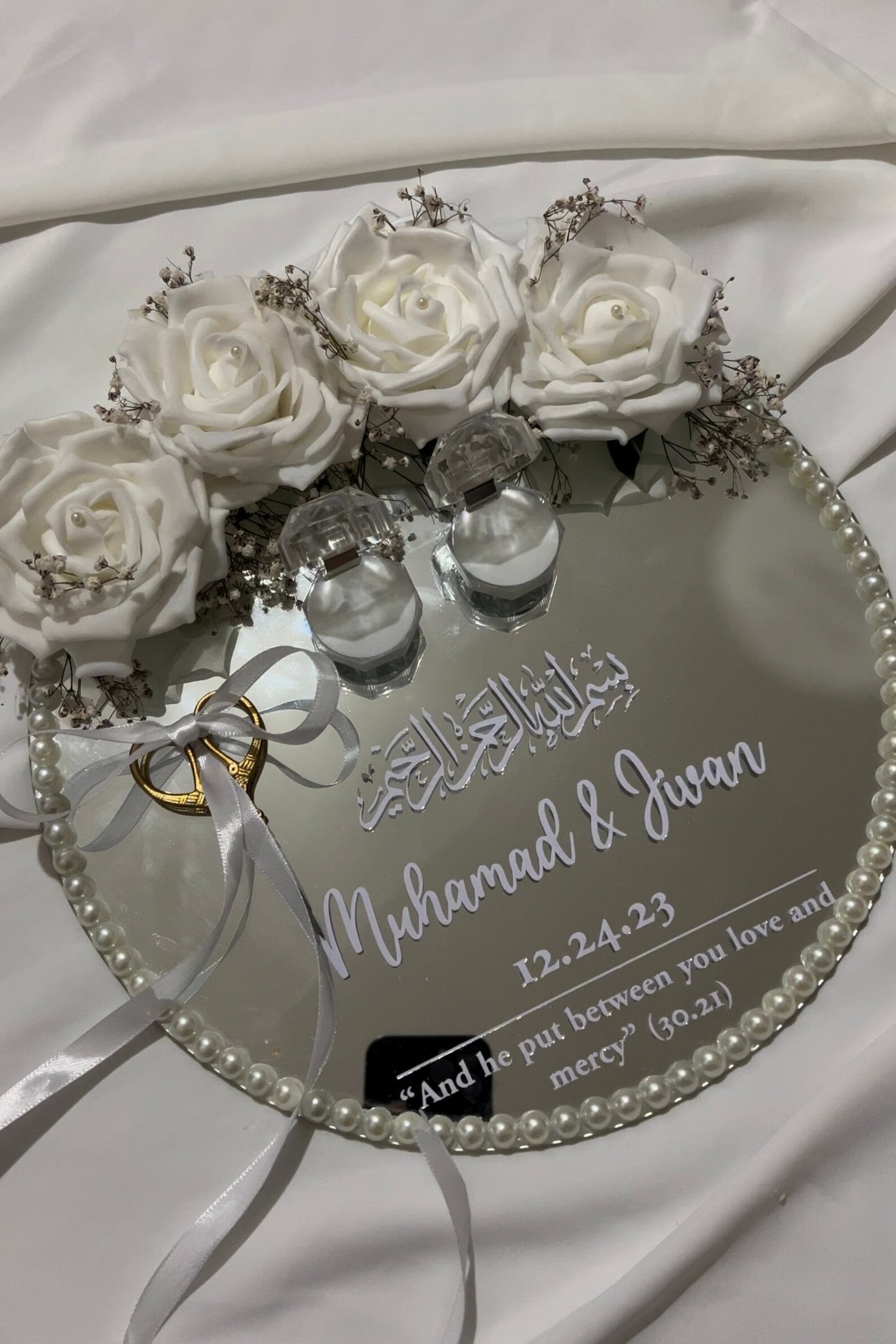 Ring Plate Customized Nikkah Plate, Personalized Mirror Wedding Plate ...