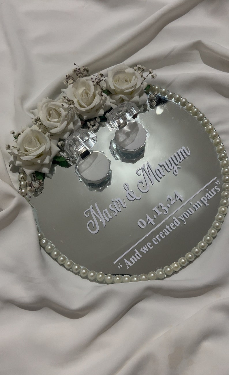 Ring Plate Customized Nikkah Plate, Personalized Mirror Wedding Plate ...