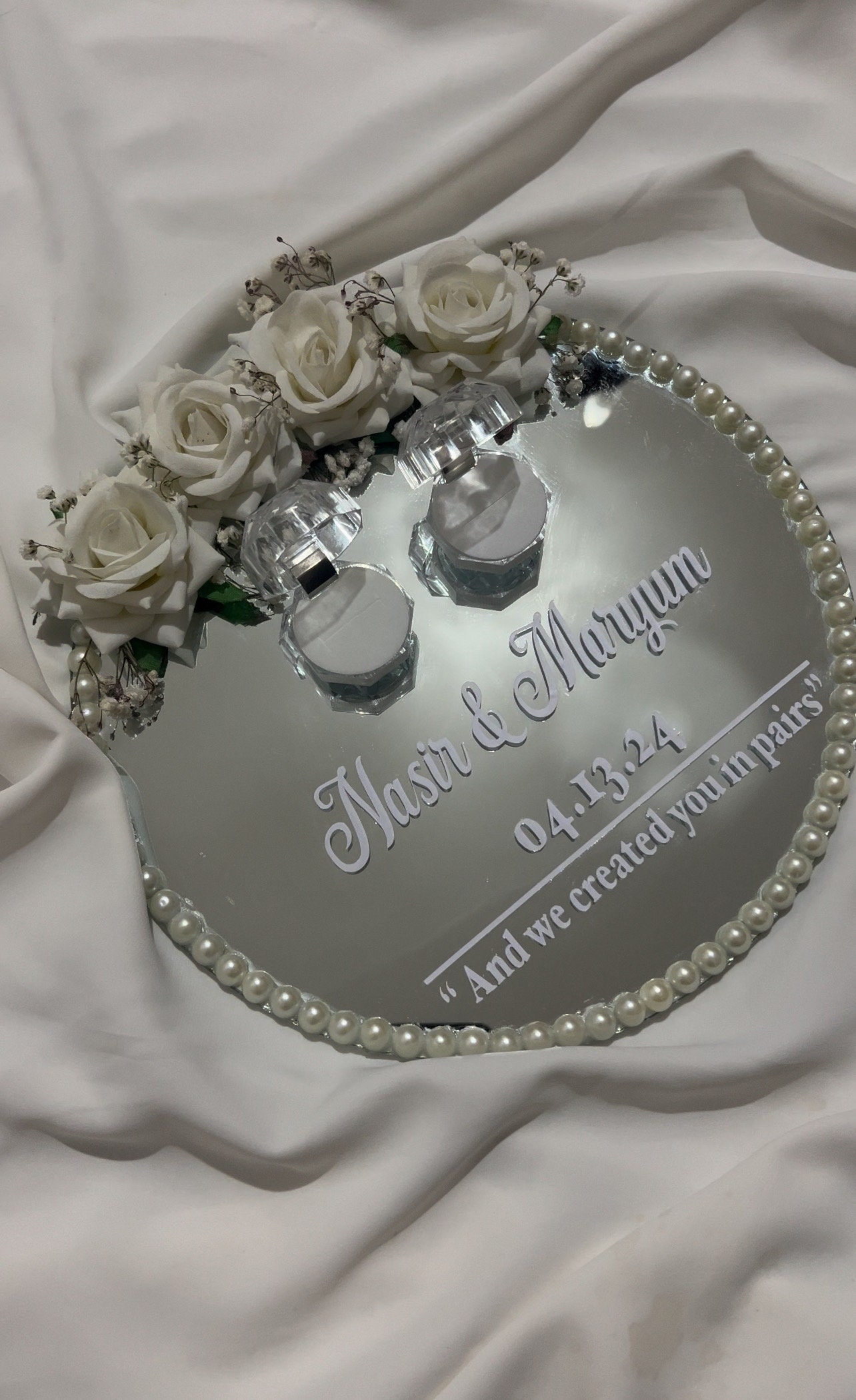 Ring Plate Customized Nikkah Plate, Personalized Mirror Wedding Plate ...