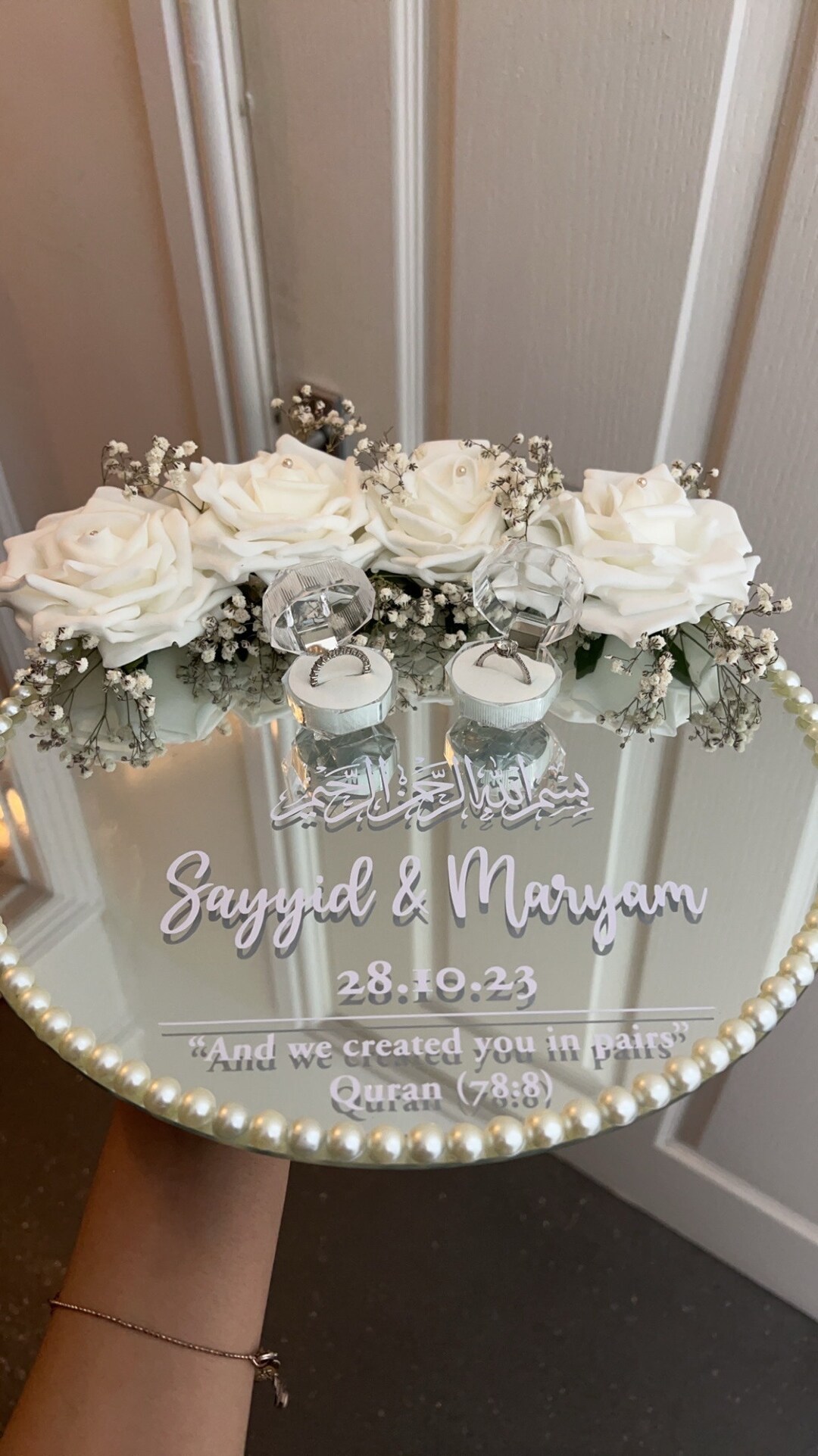 Customized Nikkah Plate, Personalized Mirror Wedding Plate, Unique Gift ...
