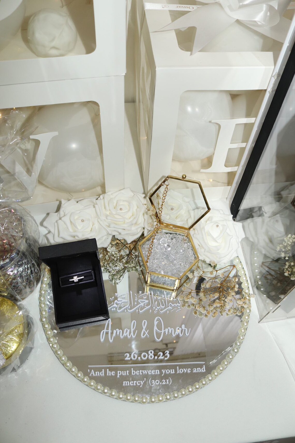 Ring Plate Customized Nikkah Plate, Personalized Mirror Wedding Plate ...