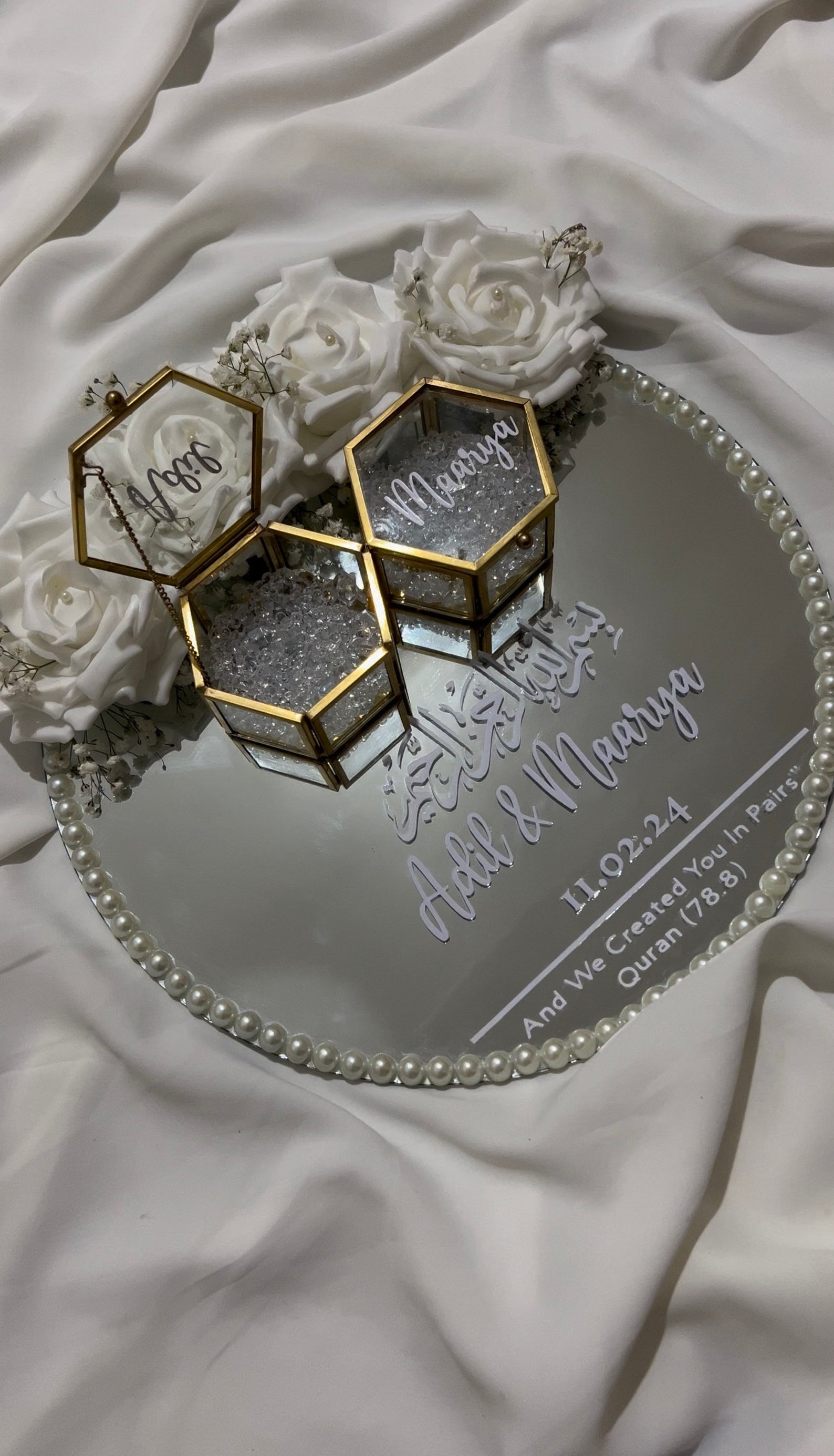 Ring Plate Customized Nikkah Plate, Personalized Mirror Wedding Plate ...