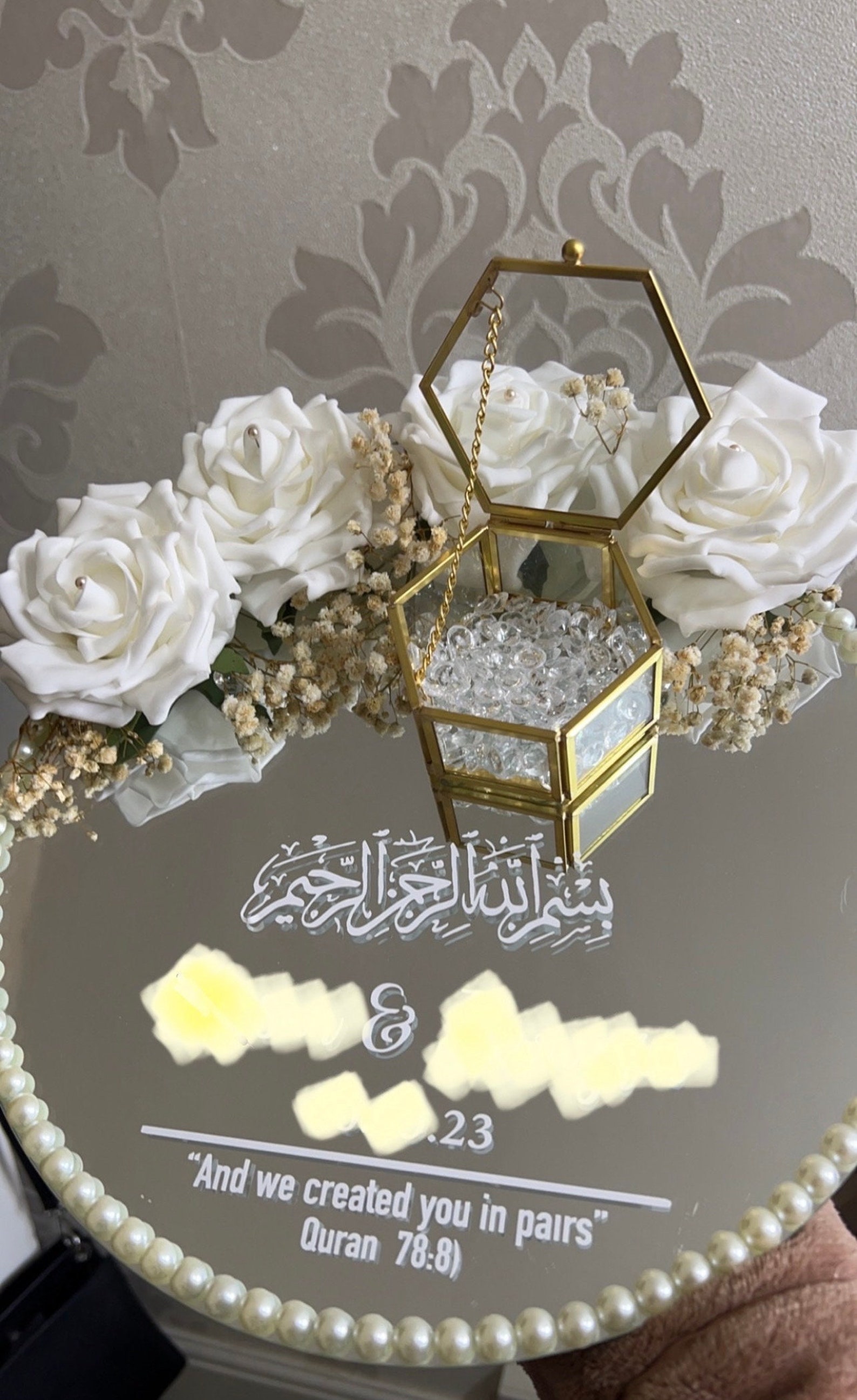 Customized Nikkah Plate, Personalized Mirror Wedding Plate, Unique Gift ...